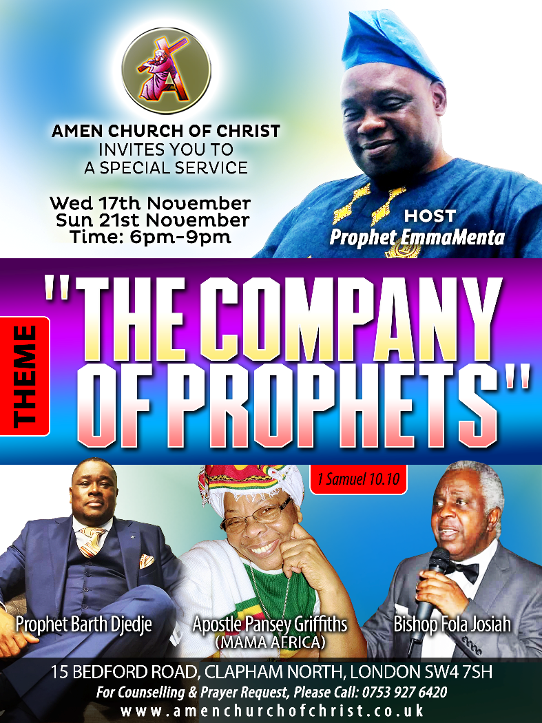 The Company of Prophets - November, 2021 - Amen Church Of Our Lord ...
